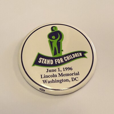 Stand For Children June 1, 1996 Lincoln Memorial pin pinback - Cause ...