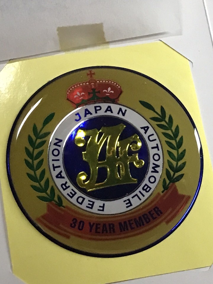 JAF 30th Anniversary Car Inspection Sticker Japan Automobile Federation ...