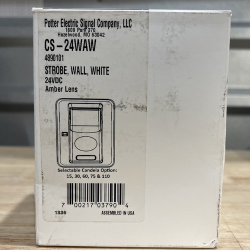 NEW! Potter Electrical Signal Company 24VDC White Strobe w/ Amber Lens ...