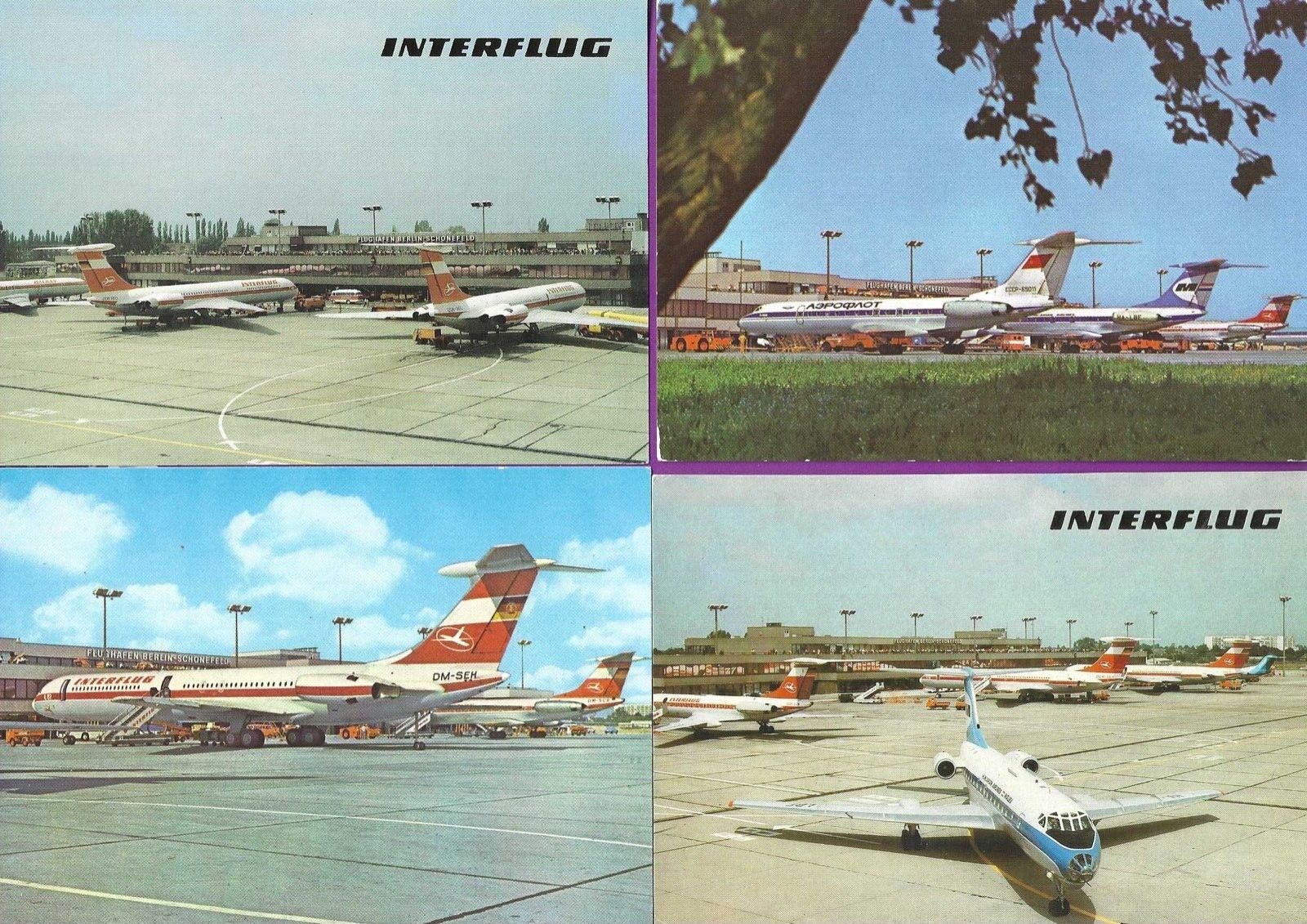 Interflug East German airlines issued Berlin airport themed postcard ...
