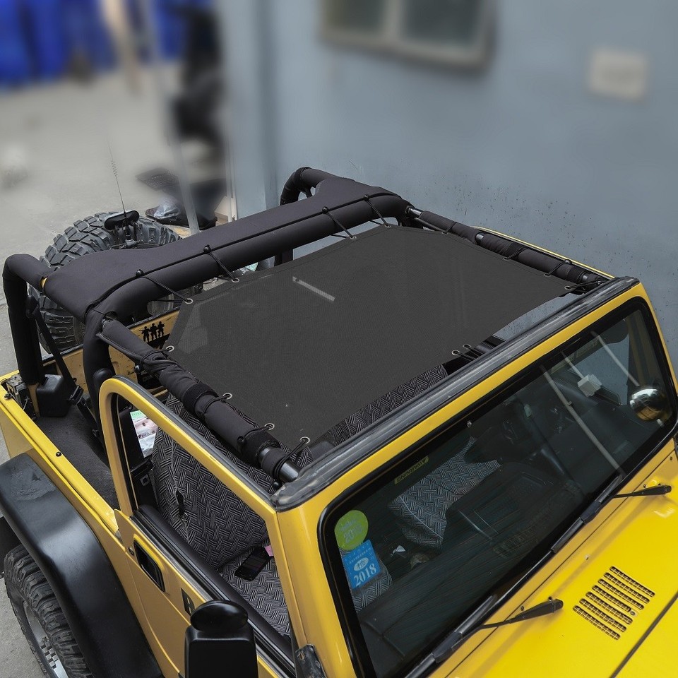 Front Durable Mesh Sunshade Bikini Top Cover Blocking UV For Jeep ...
