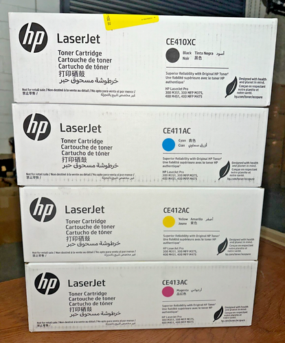 4 NEW SEAL! GENUINE HP 305X 305A Toner CE410XC CE411AC CE412AC CE413AC ...