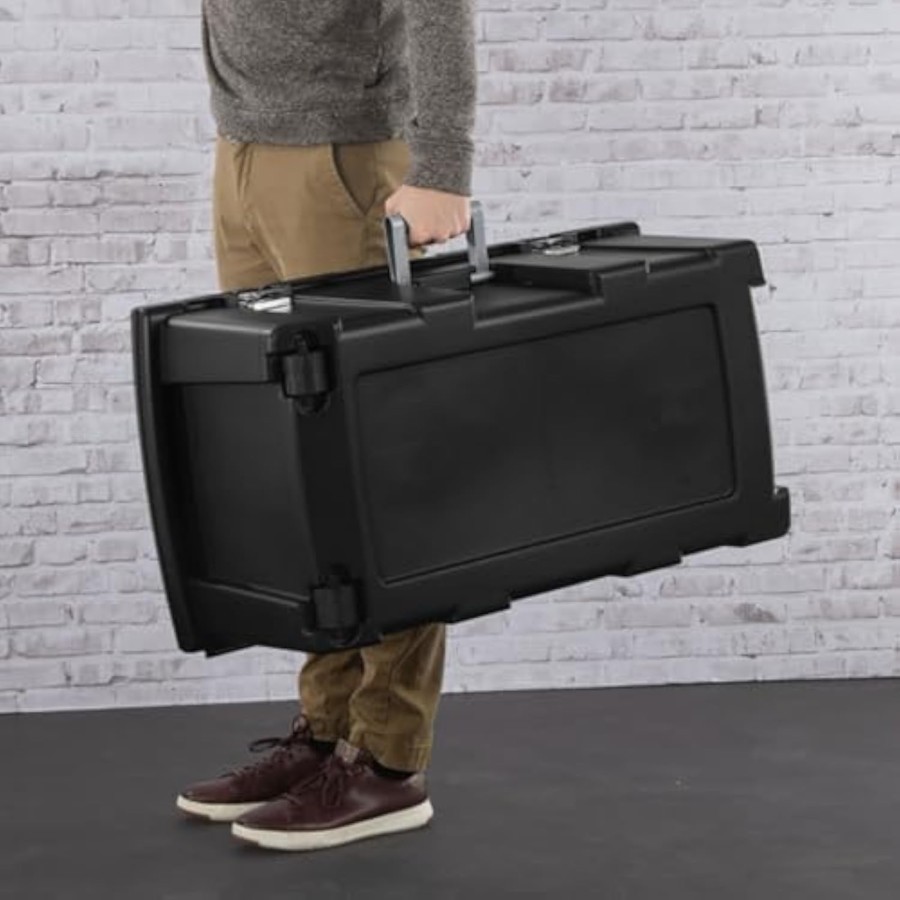 3-pack wheeled footlocker, lockable plastic utility storage bins w/lid ...