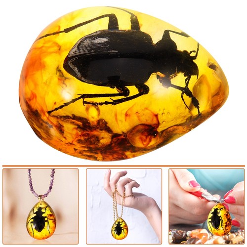 Amber Pendant Insect Specimen Ornament Resin Beetle Child Shaped Craft ...