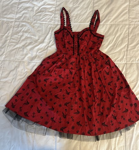 NWOT Hot Topic Red Sparrow Rockabilly Dress POCKETS! | eBay
