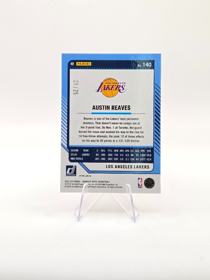 Austin Reaves 2024-25 Panini Donruss Optic Fast Break Pink SP /25 #140 ...