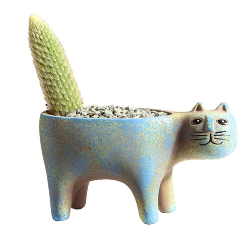 Mathew O Retro Ceramic Cat Shape Succulent Plant Pot Flower Pot Cat ...