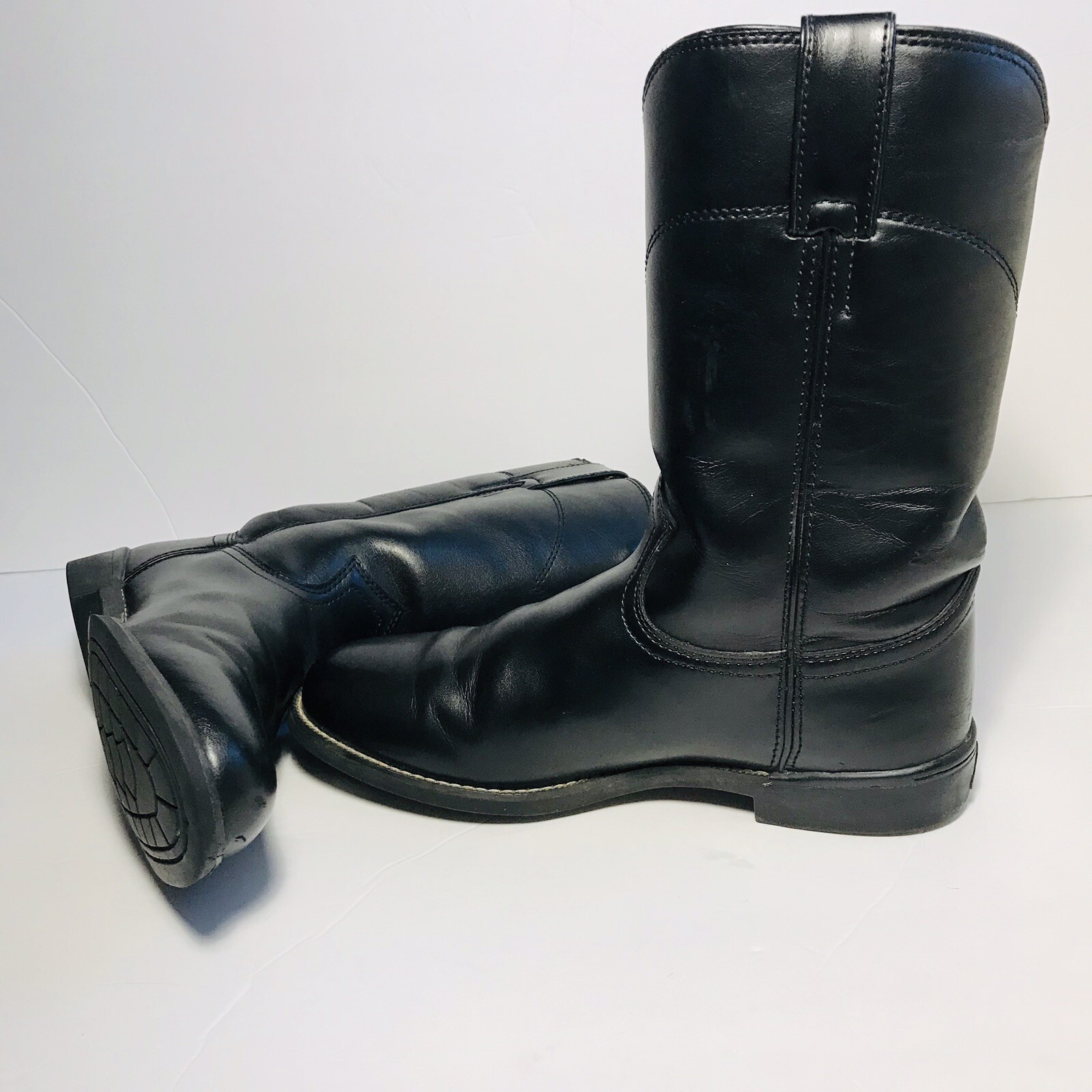 JUSTIN BASICS MENS BOOTS SZ 9B BLACK BOOTS JBL3000… - Gem
