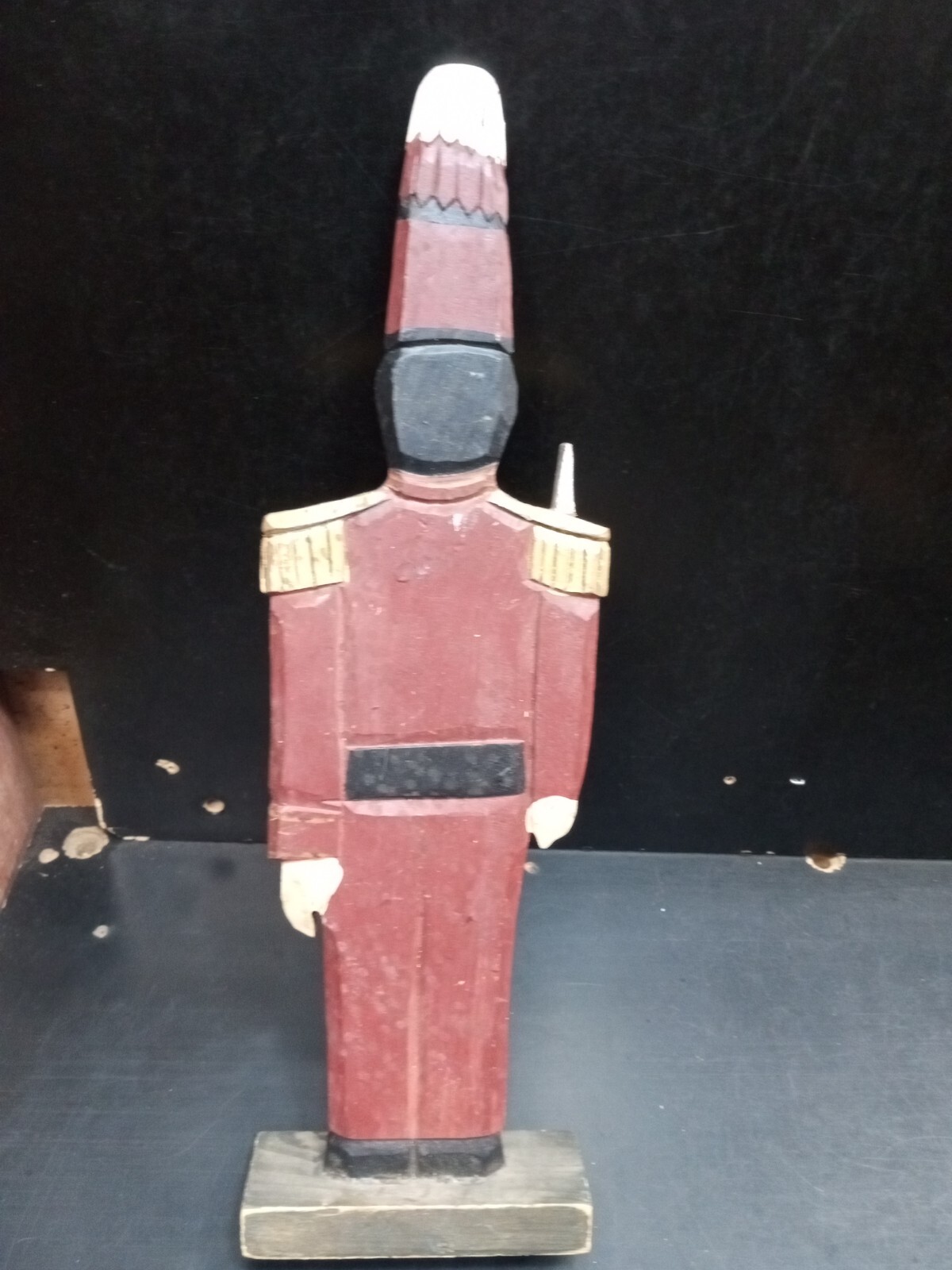 VINTAGE HAND MADE WOODEN TOY SOLDIER Flat Solid Painted Decor Figure | eBay