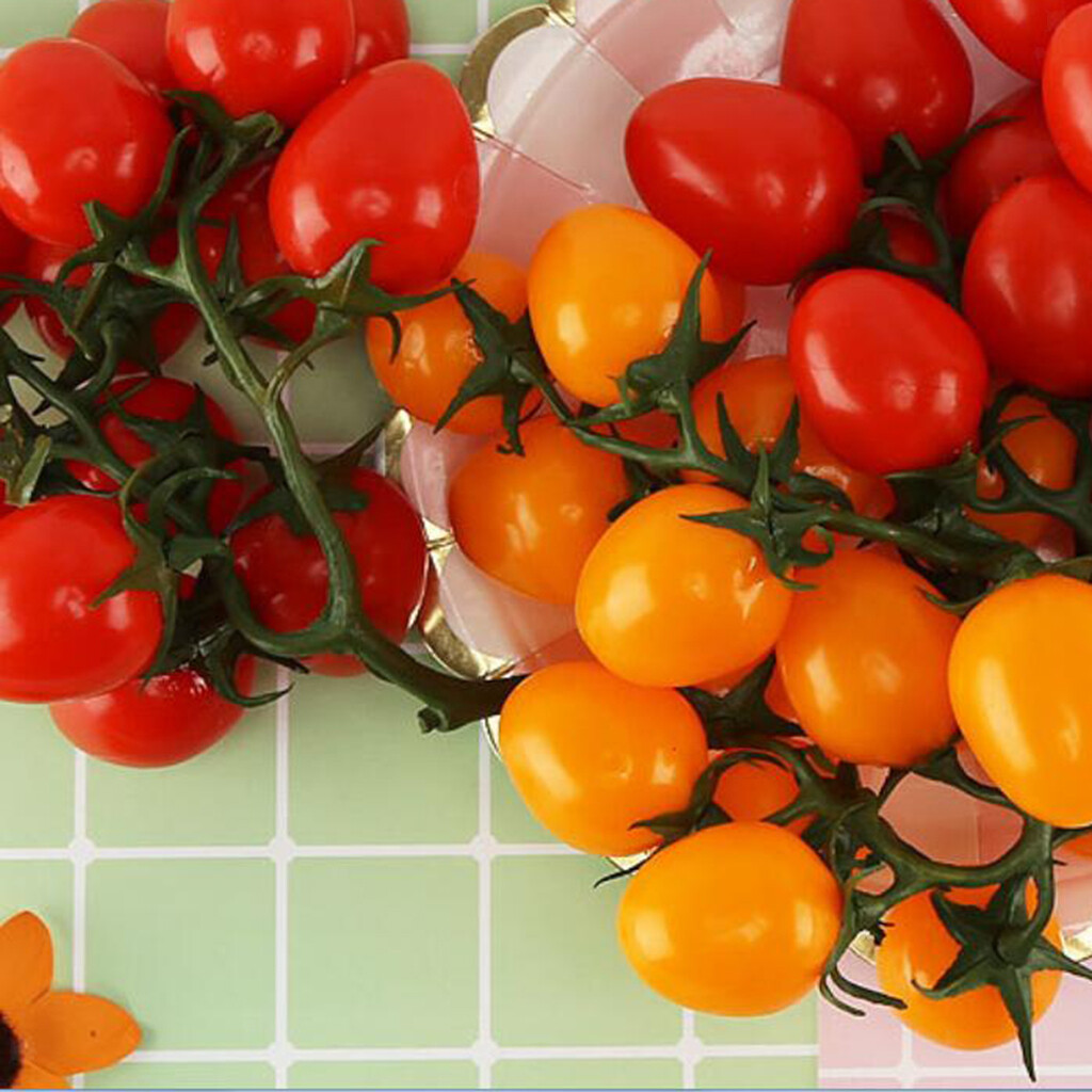 Artificial Fruit Cherry Tomatoes Fake Lifelike Simulation Decor Red | eBay