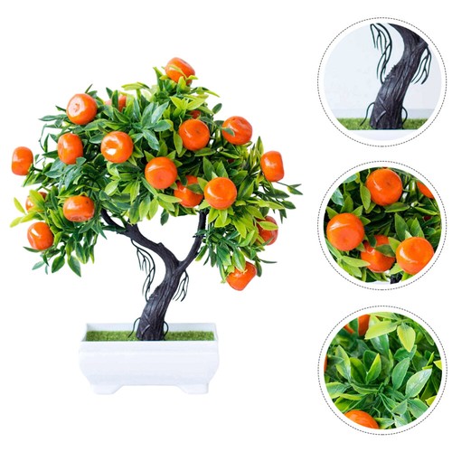 Fake Orange Tree Decors Indoor Bonsai Artificial Plants Woman Fruit | eBay
