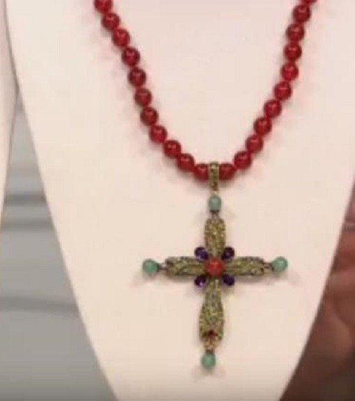 HEIDI DAUS Exquisite Epiphany Beaded Crystal Cross Drop Necklace NEW W ...