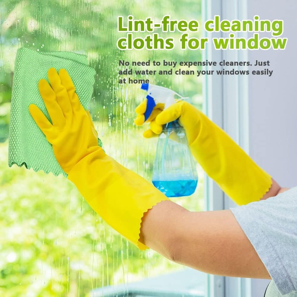 Microfiber Glass Cleaning Cloths-6Pk, 16"X14" Lint Free Window Cleaning ...