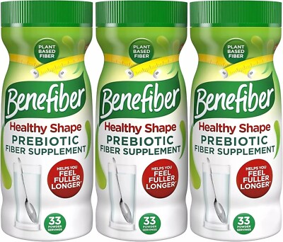 3 Benefiber Healthy Shape Prebiotic Plant Based Fiber Supplement 8.7 oz ...
