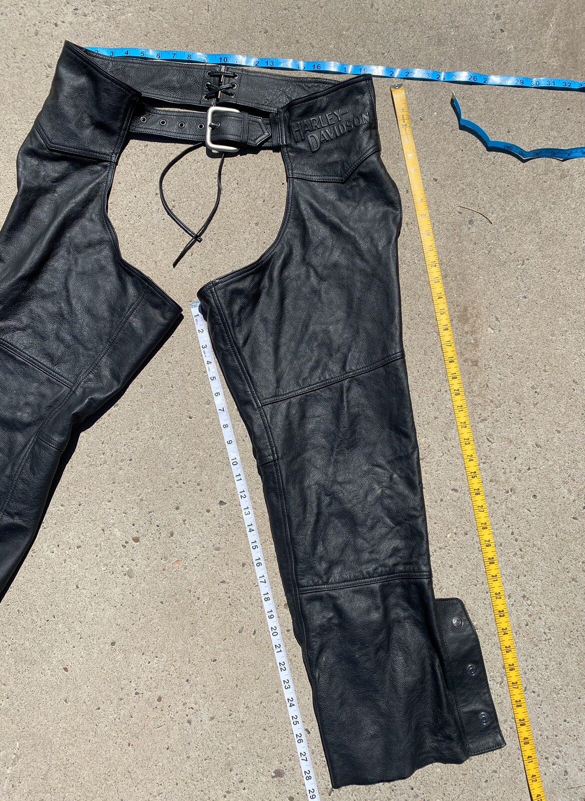 Harley Davidson Motorcycles Mens Leather Riding Chaps Short Large ...