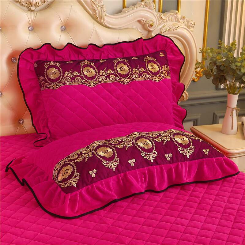 Solid Lace Velvet Bed Sheet Set Queen King Size Bedspreads Vintage ...