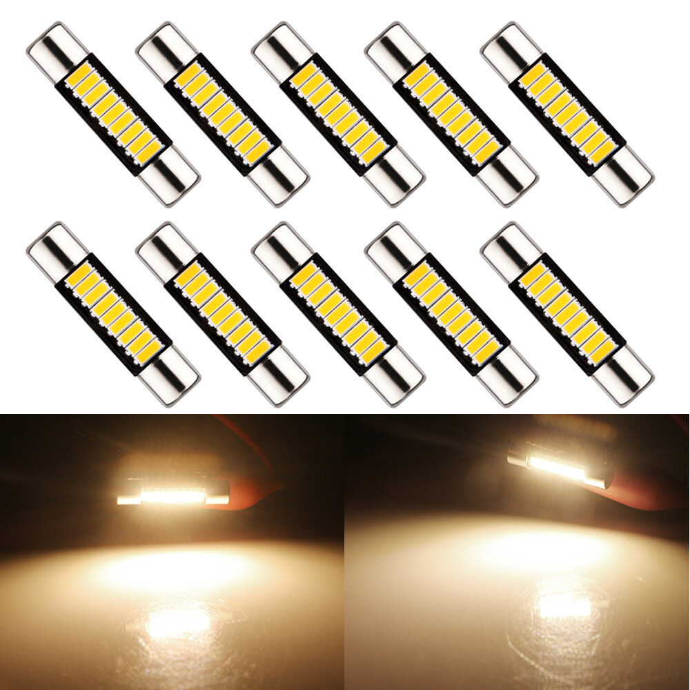10Pcs Bright 6614F 6641 Fuse Style LED Light Bulb Visor Vanity Mirror ...