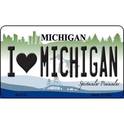 I Love Michigan State License Plate Tag Novelty Magnet M-6119 | eBay
