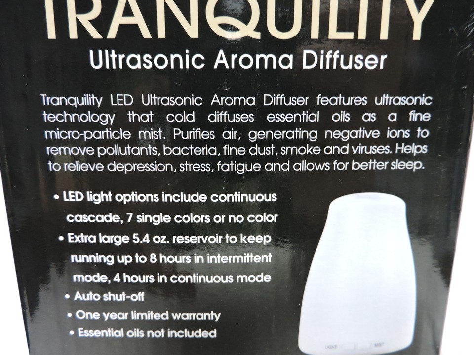 Pure Essential Oil Works Tranquility Ultrasonic Aroma Diffuser LED ...