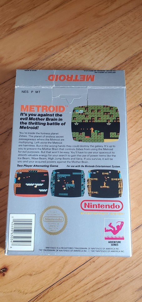 Metroid Nintendo NES Game Hang Tab Complete CIB Five 5 Screw Box Poster ...