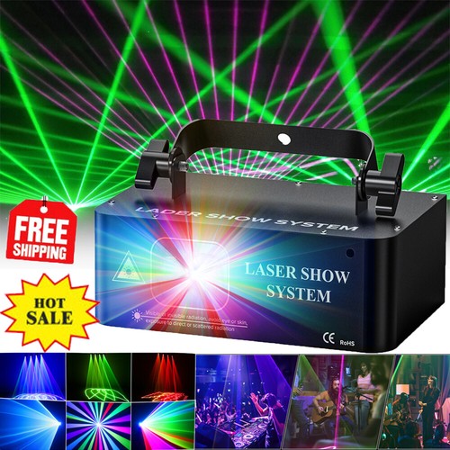 RGB LED Laser Light Projector Beam Scanner Stage DJ Disco Lights Bar ...