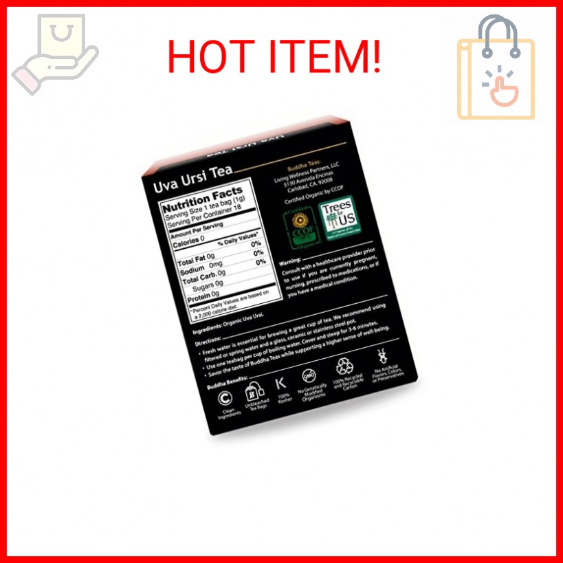 Buddha Teas Organic Uva Ursi Tea - OU Kosher, USDA Organic, CCOF ...