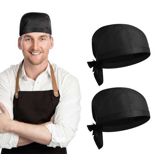 2 Pcs Skull Caps for Cooking Chef Adjustable Catering Work Hat Hats Men ...