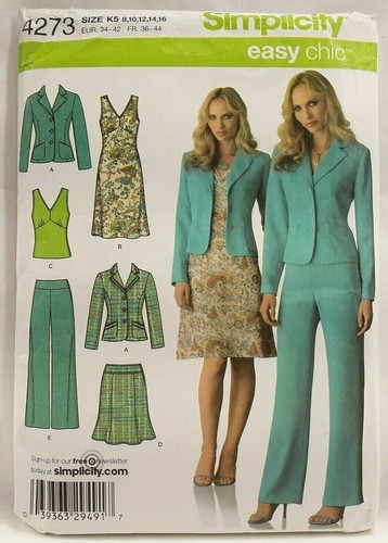 2006 Simplicity Sewing Pattern 4273 Womens 5 Pc Separates Wardrobe Sz 8 ...