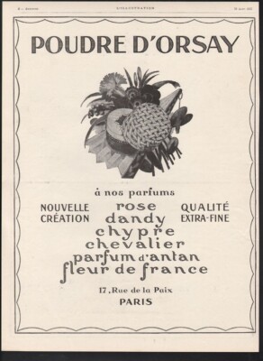 1925 ORSAY PERFUME FRAGRANCE FLOWER BEAUTY POWDER SCENT PARIS FRANCE ...