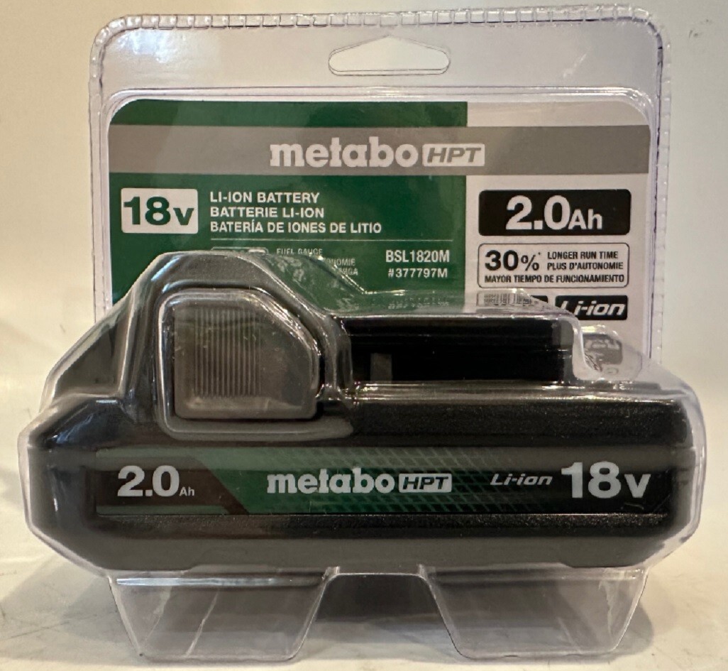 METABO HPT 377797M BSL1820M 18 VOLT 2.0AH LITHIUM ION BATTERY WITH FUEL ...
