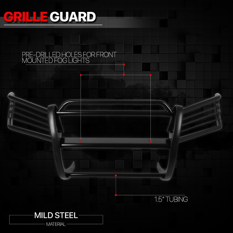 Fit 2001-2007 Toyota Highlander Black Mild Steel Front Bumper Grille ...