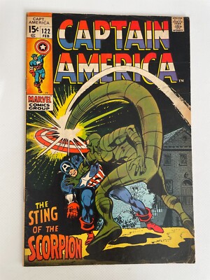 Captain America # 122 VF Marvel Comic Book Silver Age Scorpion 4 LI2 | eBay