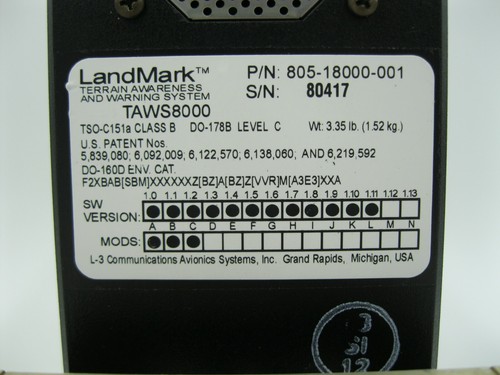 L3 Communications TAWS 8000 Computer 805-18000-001 | eBay UK