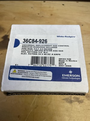 WHITE RODGERS 36C84-926 UNIVERSAL REPLACEMENT GAS CONTROL BRAND NEW IN ...