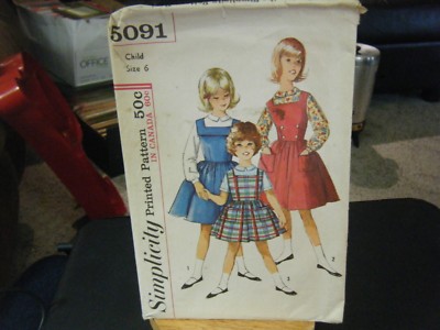 Simplicity 5091 Girl's Jumper & Blouse Pattern - Size 6 Chest 24 Waist ...
