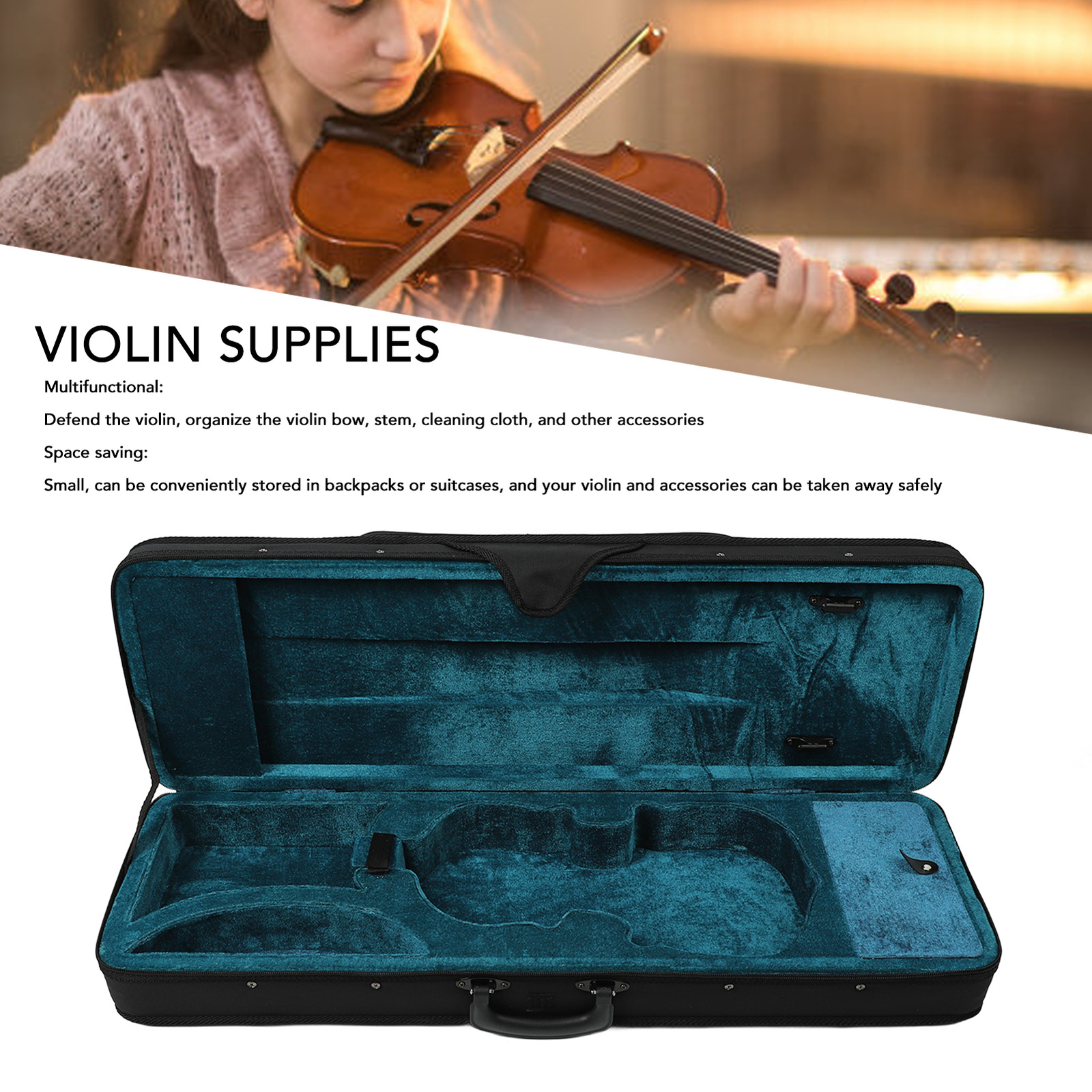 4/4 Violin Hard Case Rectangle Oxford Cloth Foam Violin Box For ...