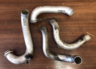 2004 2005 Volvo XC90 2.9 Twin Turbo Intercooler Pipes Aluminum Set of 4 ...