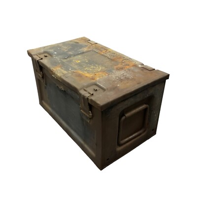 British Army H50 MK1 Metal Ammo Tin Storage Steel Box 45 x 27 x 26 cm ...