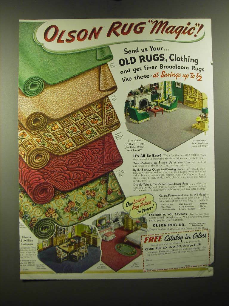 1950 Olson Rugs Ad - Olson Rug Magic | eBay