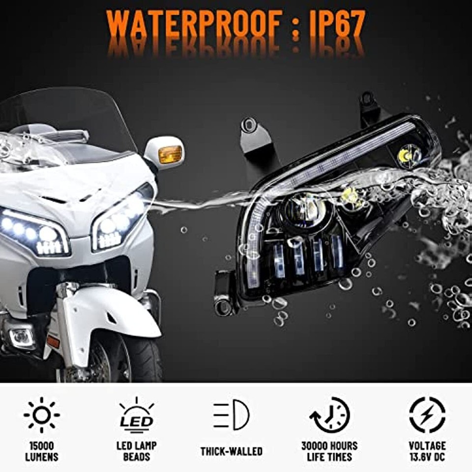 LED Headlight Assembly For Honda GoldWing GL1800 F6B 2001-2017 Turn ...