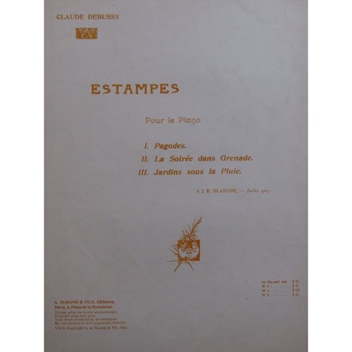 Debussy Claude Pagode Piano 1929 | eBay