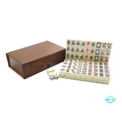 Chinese Vintage Mahjong Set Traditional 144 Tiles Mah-Jong Game Set W ...