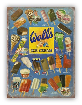 Retro Walls Style Ice Cream Lolly Lollies Metal Garage Sign Garden Bar ...