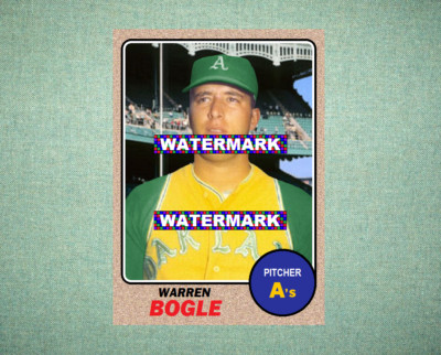 Warren Bogle Oakland Athletics A's 1968 Style Custom Baseball Art Card ...