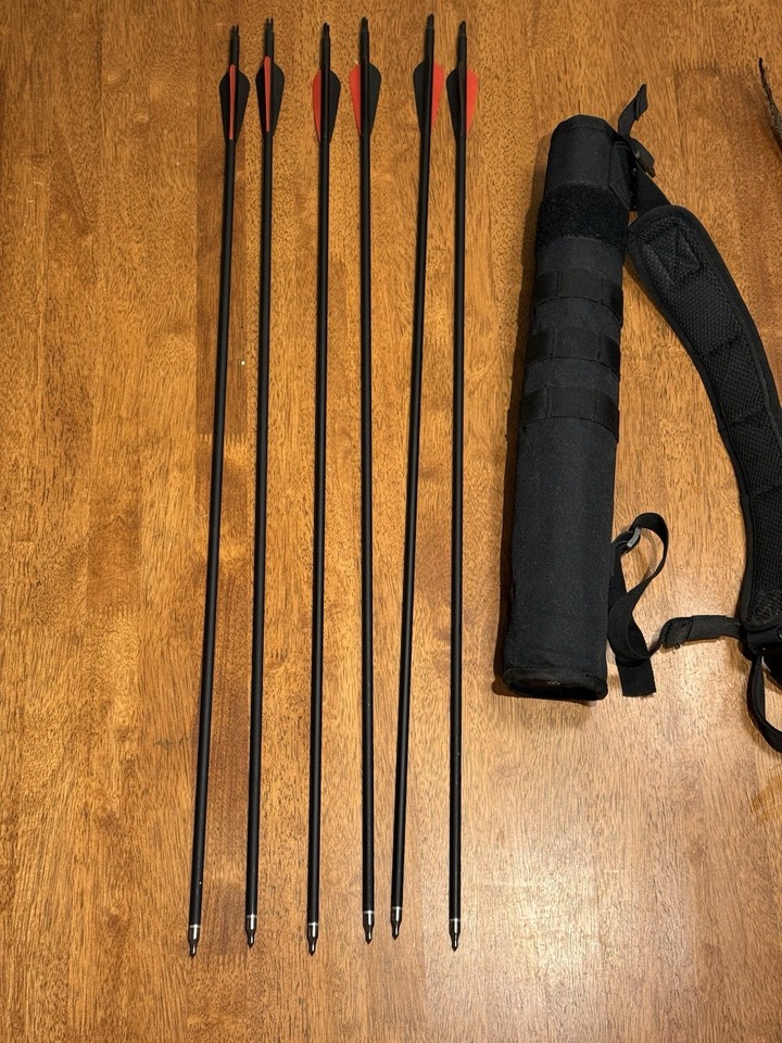 Youth Recurve Bow Set with Arrows & Quiver – Red/Black – Ready to Shoot ...