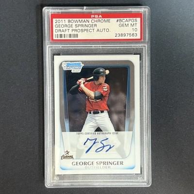 2011 1st Bowman Chrome Draft George Springer Autograph Auto #BCAPGS PSA ...