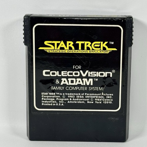 Colecovision & Adam Star Trek Strategic Operations Simulator Cartridge ...