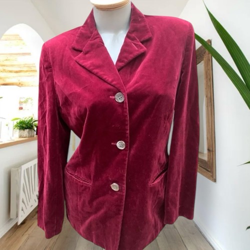 Talbots Red Velvet Jacket Size 10P Petites 10 PM Vintage 90s SOFT ...