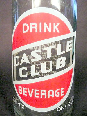 vintage ACL Soda Bottle: CASTLE CLUB of NEW CASTLE, PA - quart 32 OZ ...