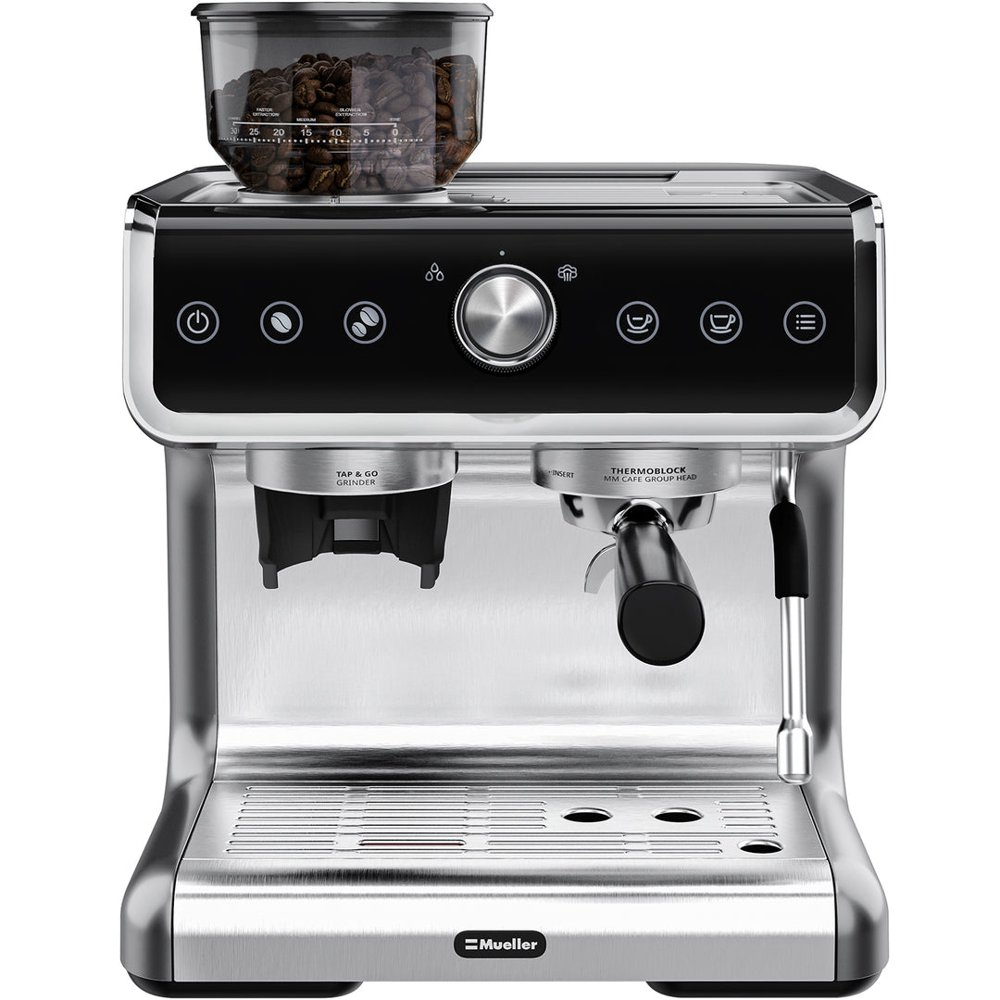 Mueller Premium Espresso Machine - MLR010557N (Black/Silver/Stainless ...